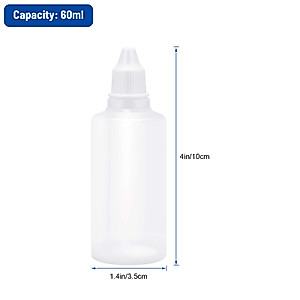 TOOL GADGET Plastic Dropping Bottles Vial of Liquid Eye Liquid Dropper, 60ml, 12 pack