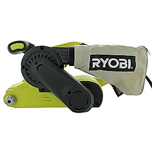 Ryobi BE319 6 Amp Portable 320 Feet / Minute Corded Belt Sander (3” x 18”) w/ Onboard Removable Dust Bag (Medium Grit Sanding Belt Included)