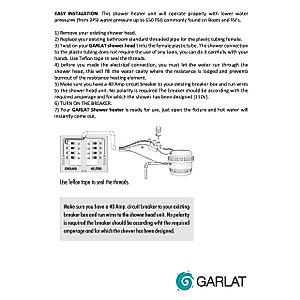 GARLAT LATINA Electric Instant Hot Water Shower Head Heater/Ducha Eléctrica 220V (LT13 220V)