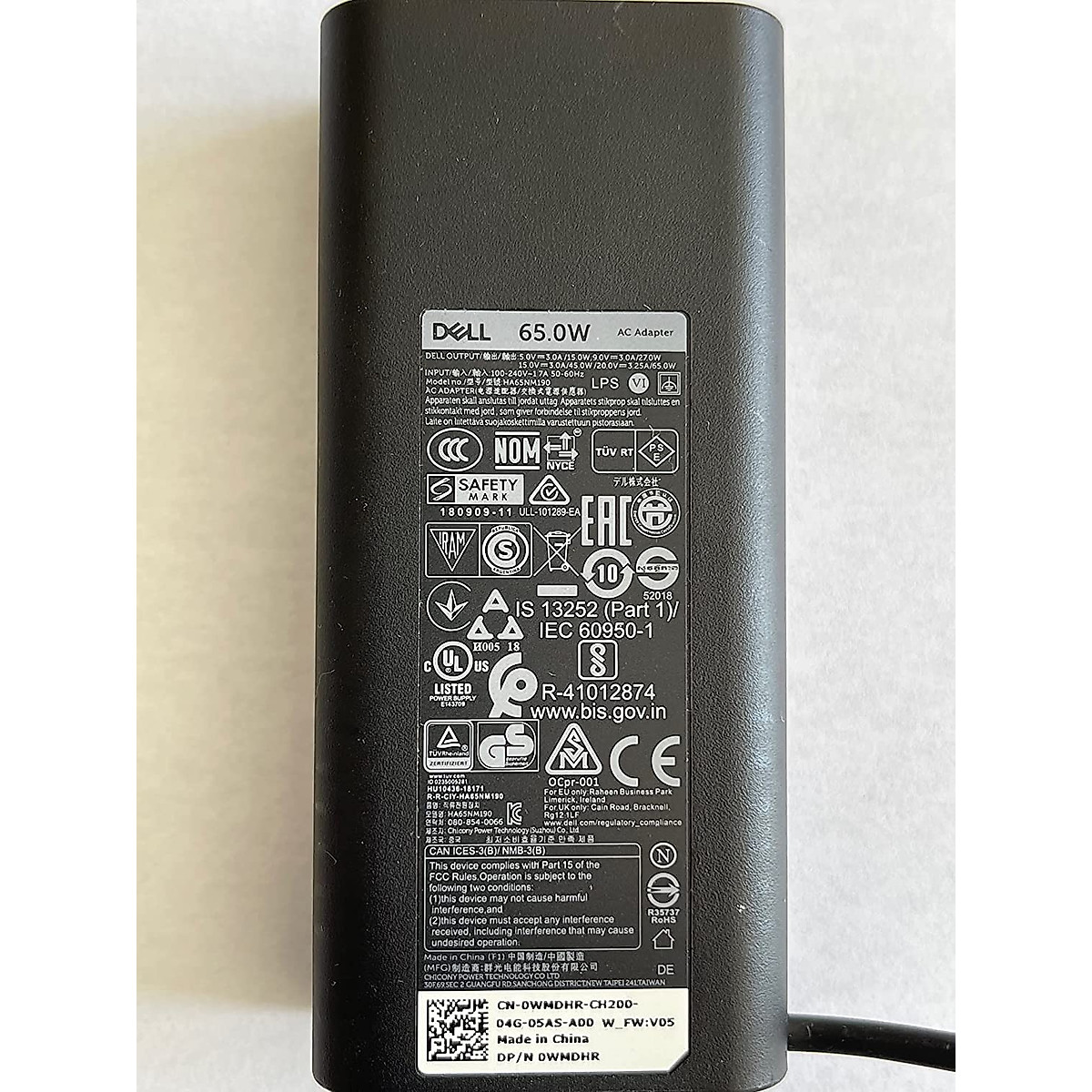 FOR DELL New Replacement Dell 65W Type -C AC Adapter for Dell Latitude 9410 2-in-1, Latitude 9510, Latitude 3410, Latitude 3510, Compatible Dell P/N:002YK0F, 0M1WCF, 0JYJNW, 0K5MD6, 9FNYW, 492-BCBI.