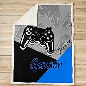 Feelyou Gamer Fluffy Blanket Super Soft Game Controller Fleece Throw Blanket for Kids Boys Girls Gaming Plush Fuzzy Blanket for Birthday Christmas Valentine's Day Gifts 60"x80"(Gamepad2)