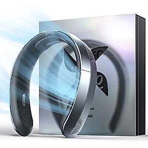 DesertWest 2024 Flagship Portable Neck Fan Rechargeable, Revolutionize Cooling with Quad-Turbo Fan Technology, Neck Cooler, Foldable Neck Cooling Fan with USB-C Charing