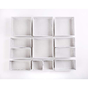 12pcs White Large Drawer Organizer Drawer Organizers for Clothing Wardrobe Clothes Organizer Underwear Organizer Dresser Drawer Organizers Underwear Drawer Organizer Clothes