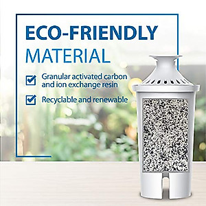 FilterLogic NSF Certified Pitcher Water Filter, Replacement for Brita® Classic 35557, OB03, Mavea® 107007, Replacement for Brita® Pitchers Grand, Lake, Capri, Wave and More (Pack of 6)