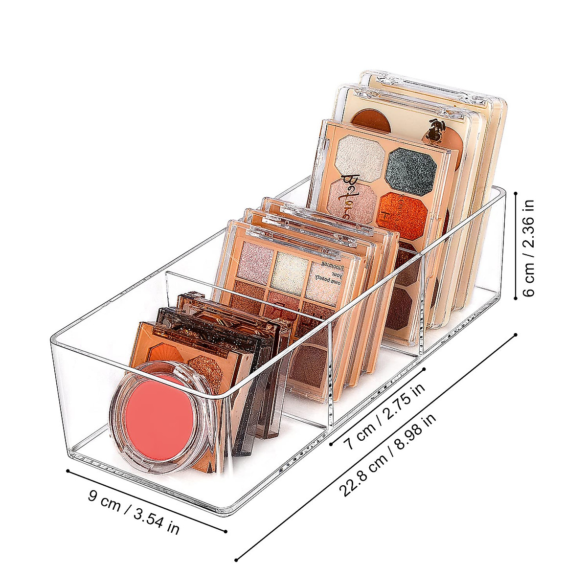 JessLab Acrylic Organizer, 3 Cube Sections Makeup Organizer for Drawer, Makeup Organizer for Vanity, Countertop, Bathroom, Kitchen and Cabinet Storage