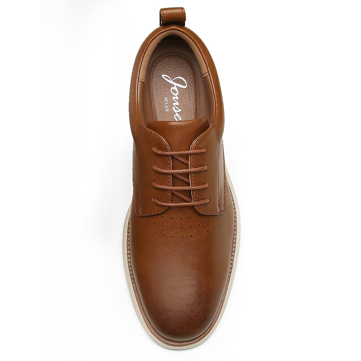 Jousen Men's Brown AMY9006 Dress Shoes, Size 10.5, Oxford, Classic Retro Style, Comfortable and Breathable