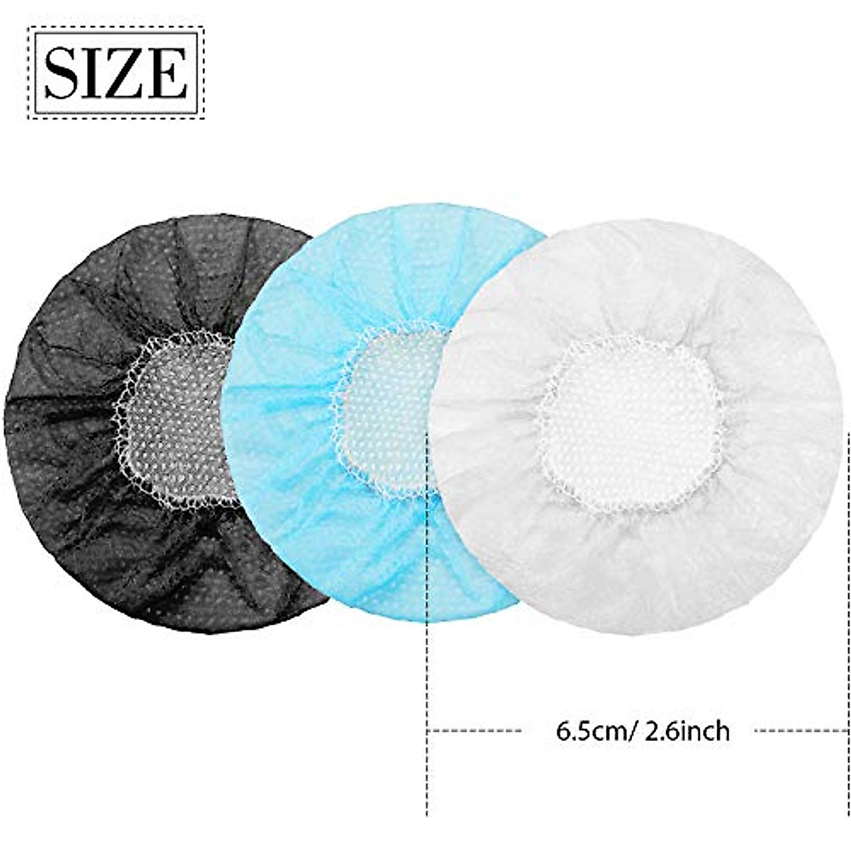 300 Pieces Disposable Headphone Covers Non Woven Sanitary Headphone Ear Covers Black Fabric Headset Covers Ear Pad Covers for Headphones, 11 Cm/ 4.3 Inch (White, Blue, Black, S-6.5 cm)