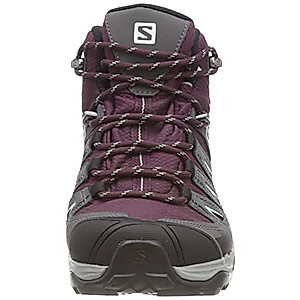 Salomon X Ultra Pioneer MID CLIMASALOMON Waterproof Hiking Boots for Women Trail Running Shoe, Wine Tasting/Magnet/Granite Green, 7.5