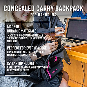 Concealed Backpack Holster for Men and Women, American Rebel Small Freedom Concealed Carry Backpack - Black/Grey