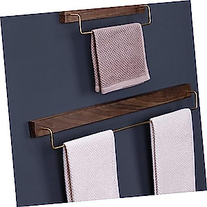 ORFOFE Towel Rack Towel Hanger Wall Mounted Hooks Kitchen Towel Holder Wall Mounted Towel Bar Heavy Duty Hangers Wall Mounted Clothes Mounted Clothing Rack Bathroom Black Walnut