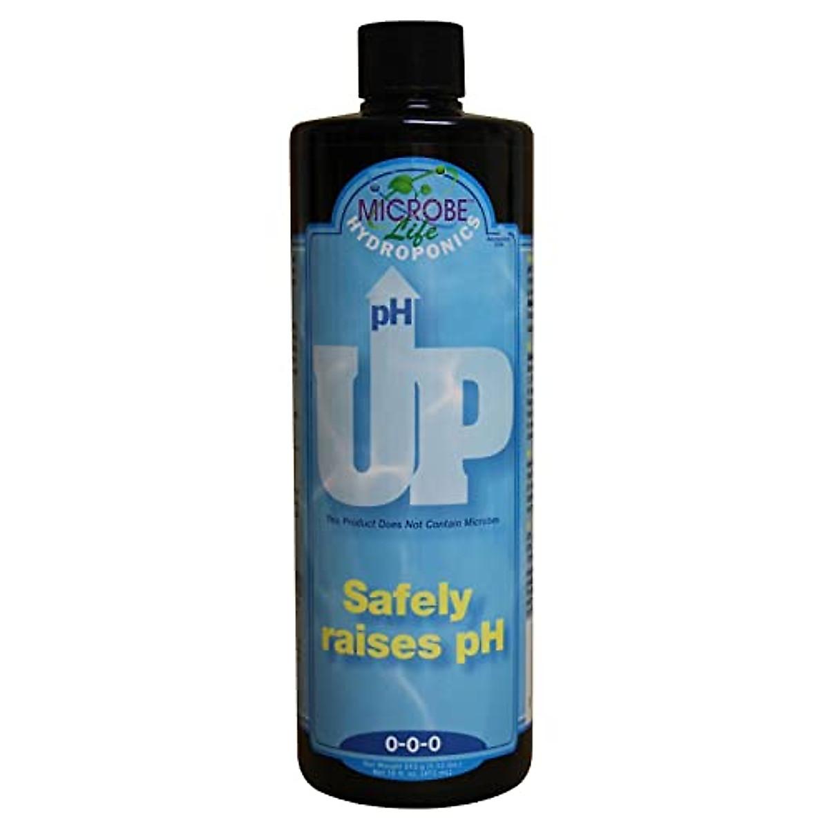 MICROBE LIFE HYDROPONICS pH Up Liquid Premium Buffering for pH Stability, Increases pH Levels When Nutrient pH is too Low, 16oz