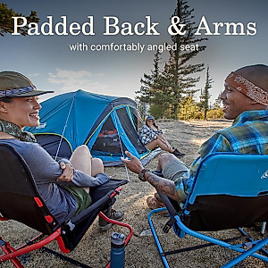 Coleman Cross Rocker Outdoor Rocking Chair, Portable Folding Chair with Padded Arms, Cup Holder, and Weather-Resistant Fabric; Supports up to 300lbs