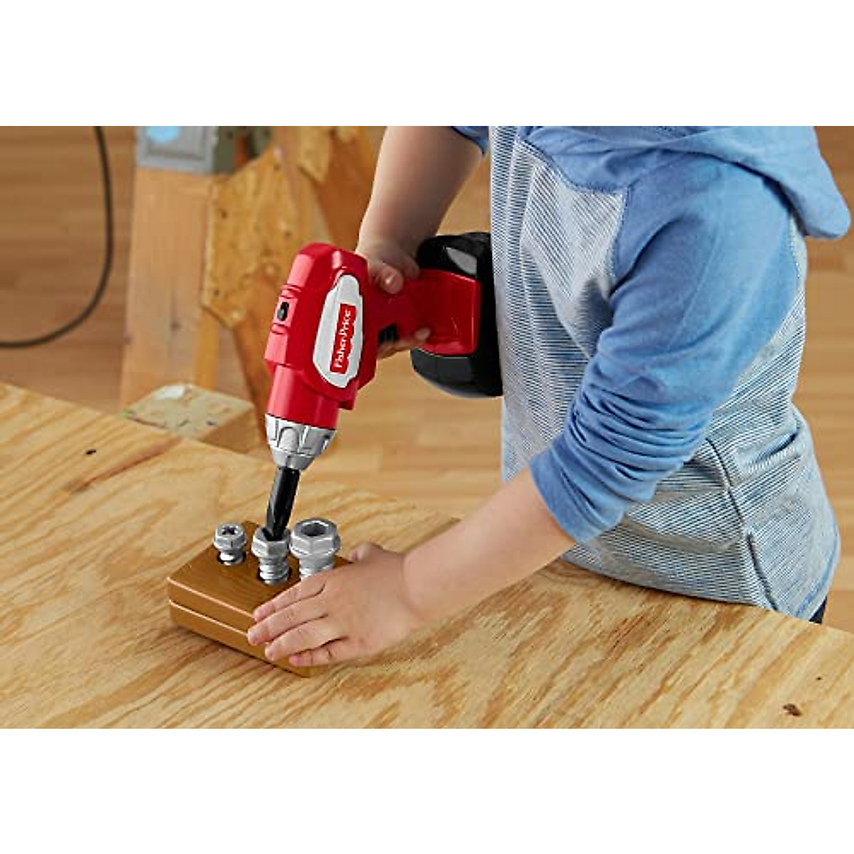 Fisher-Price Preschool Toy Drillin’ Action Tool Set with Sounds, 10 Pieces for Construction Pretend Play for Kids Ages 3+ Years