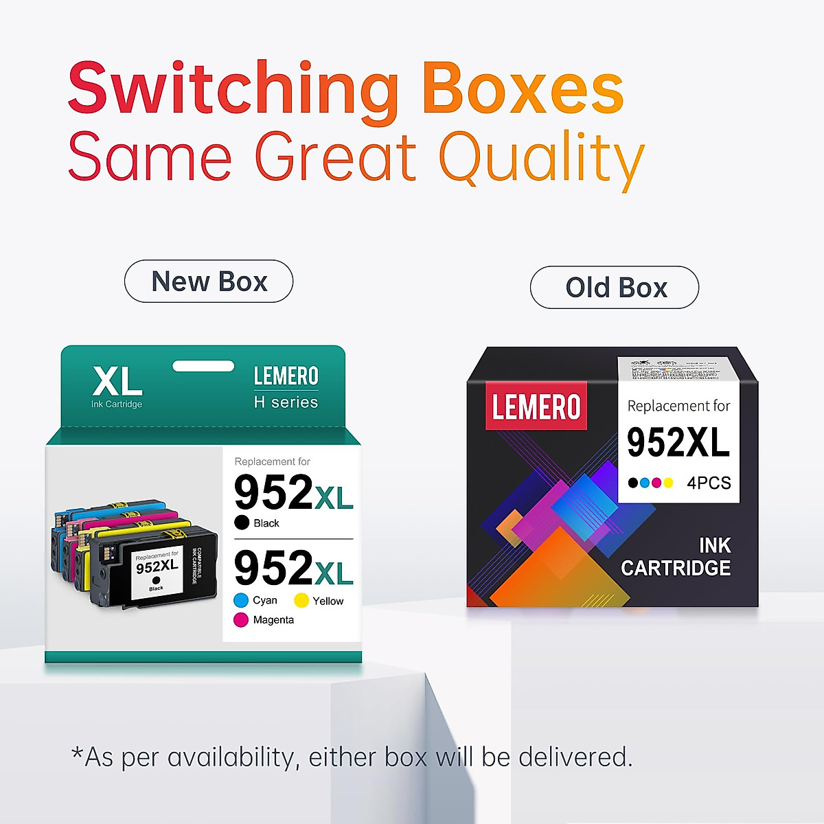 LEMERO 952XL 952 Ink Cartridge Compatible Ink Cartridge Replacement for HP 952XL 952 XL for Officejet Pro 8710, 8720, 8715 8740 8200 8730 8702 7740 7720 8210 (Black Cyan Magenta Yellow, 4 Pack)