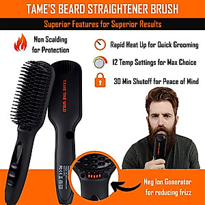 Tame's Beard Straightener for Men - Hair and Beard Armor - Orange Walnut Beard Soap - Bundle.