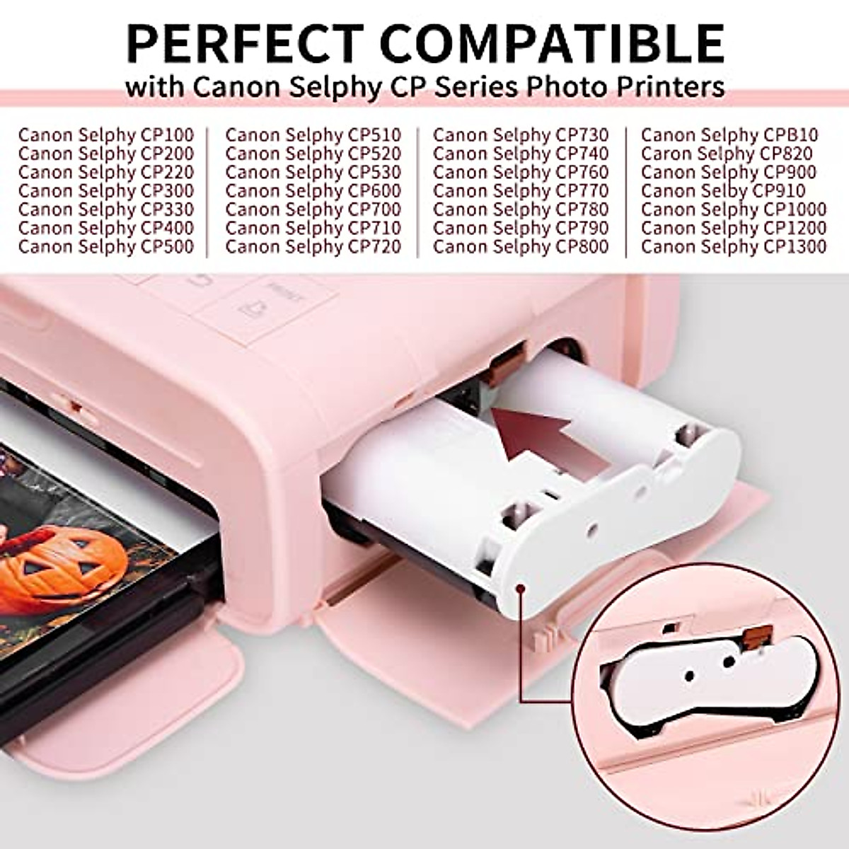 KP-108IN CP1300 Ink and Paper Compatible for Canon Selphy CP1300 CP1500 CP1200 CP1000 CP910 CP900 CP810 CP760 CP770 CP780, KP108 3 Color Ink Cartridges and 108 Sheets Glossy 4x6 Photo Paper