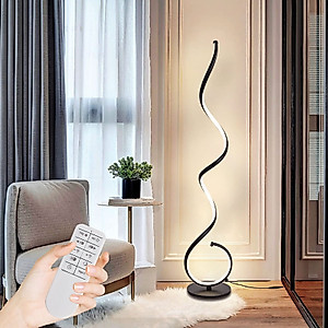 LMiSQ LED Floor Lamp with Remote Control and Foot Switch 53in Modern Floor Lamps for Living Room Bright 48W Dimmable 3 Color Black Standing Lamp with 1H Timer Corner Floor Lamp for Office Bedroom