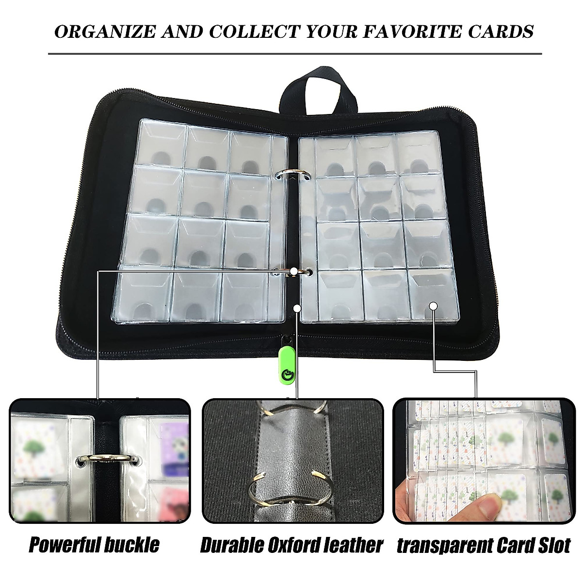 TCG Binder Holder for Animal Crossing Mini Amiibo Cards, NFC Tag Game Cards,204 Cards Capacity Sleeves Card Trading Case Carrying Case