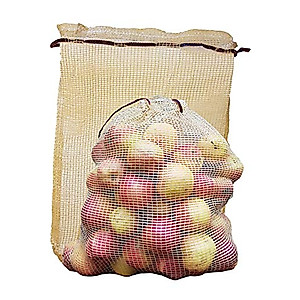 ShoplineON Reusable Vegetable Storage Bags 30 lbs – Heavy Duty Grocery Mesh Sacks Holds up to 30 lbs - Breathable Produce Citrus Potato Onion Storage - Washable Net Bags 18” x 26” Pack of 5