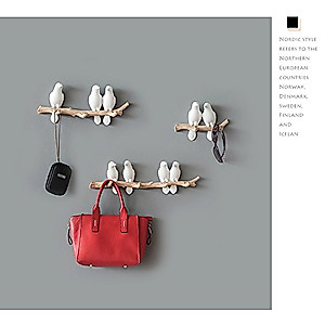 WINGOFFLY® Decorative Birds On Tree Branch Wall Mounted Coat Hanger for Coats/Hats/Keys/Towels(Three Birds)