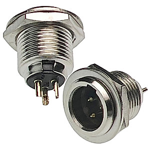 CESS 3-Pin Mini XLR Cable Male Connector Adapter for Mic Microphone - Mini XLR Socket,3 Pin (2 Pack)