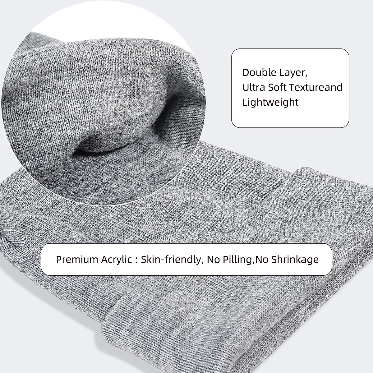 Gelante Men Women Warm Knit Cuffed Plain Beanie Hat Skull Cap. 2040A-1PC-Black