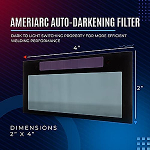 AmeriArc Auto-Darkening Welding Filter For Mask 2x4 - Shade 10, Filtering Lens Fits Most Helmets and Pipeliner Hood