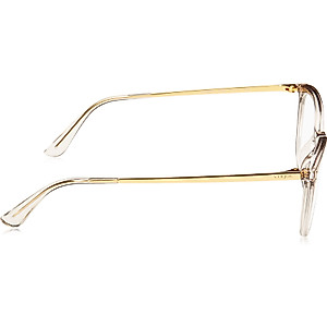 Vogue Eyewear Women's VO5276 Cat Eye Prescription Eyeglass Frames, Grad Brown/Crystal/Demo Lens, 53 mm