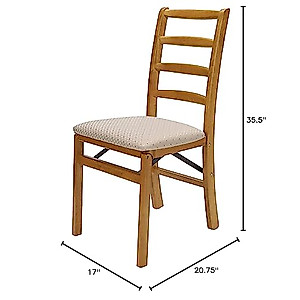 Stakmore Shaker Ladderback Folding Chair Finish, Set of 2, Oak