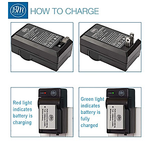 BM Premium 2 Pack of NB-10L Battery and Charger Kit for Canon PowerShot G15, G16, G1X, G3X, SX40 HS, SX40HS, SX50 HS, SX60 HS Digital Camera