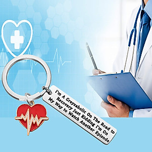 TGBJE I’m A Greysaholic On The Road To Recovery Keychain TV Show inspired Gift For Fans (Greysaholic keychain)