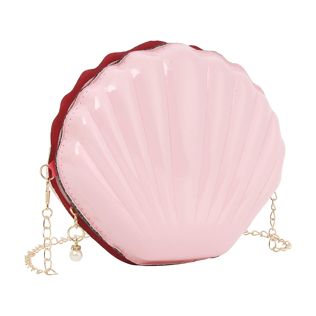 Felice Ann Women Mini Glitter Sequins Seashell Cross-body Bag Chain Strap Shoulder Bag Evening Clutch Handbag