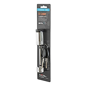 CURT 23522 Chrome Trailer Tongue Coupler Lock, 1/4-Inch Pin Diameter, Up to 2-1/2-Inch Span