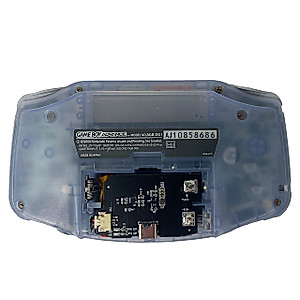Gameboy Advance Rechargeable Battery 1500mAh USB-C Lithium LiPo Mod for Nintendo GBA / AGB-001 (Clear)