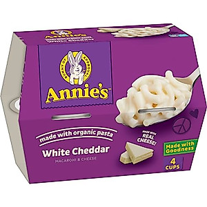 Annie's White Cheddar Microwave Mac and Cheese with Organic Pasta Cups, 4 Ct, 8.04 oz