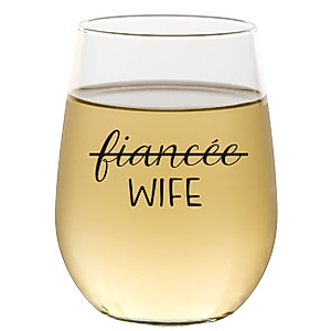 COOL AF Wedding Gift Glass Set For Bride and Groom - Mr and Mrs Whiskey and Wine Glass Gift Set - Engagement Gift for Couples and Newlyweds - Husband and Wife