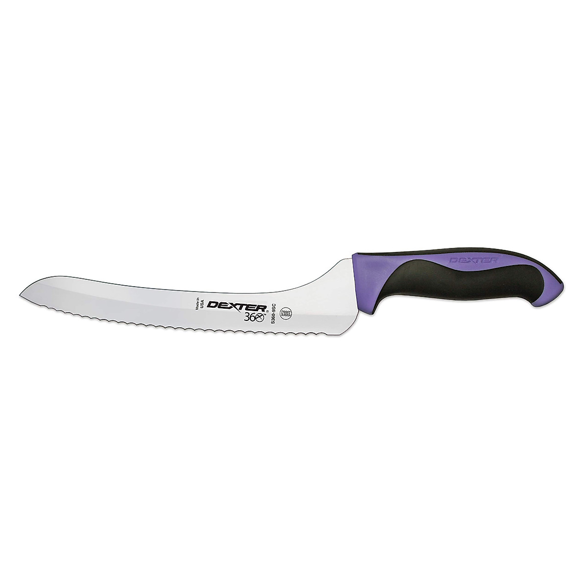 Dexter 9" Scalloped Offset Slicer, Purple Handle