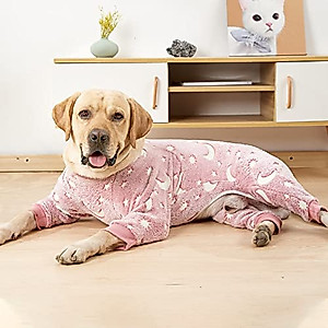 Xqpetlihai Dog Pajamas Dog Onesie Soft Material Dog Clothes for Medium Large Size Dog Dog Pjs for Girl(P,XL)