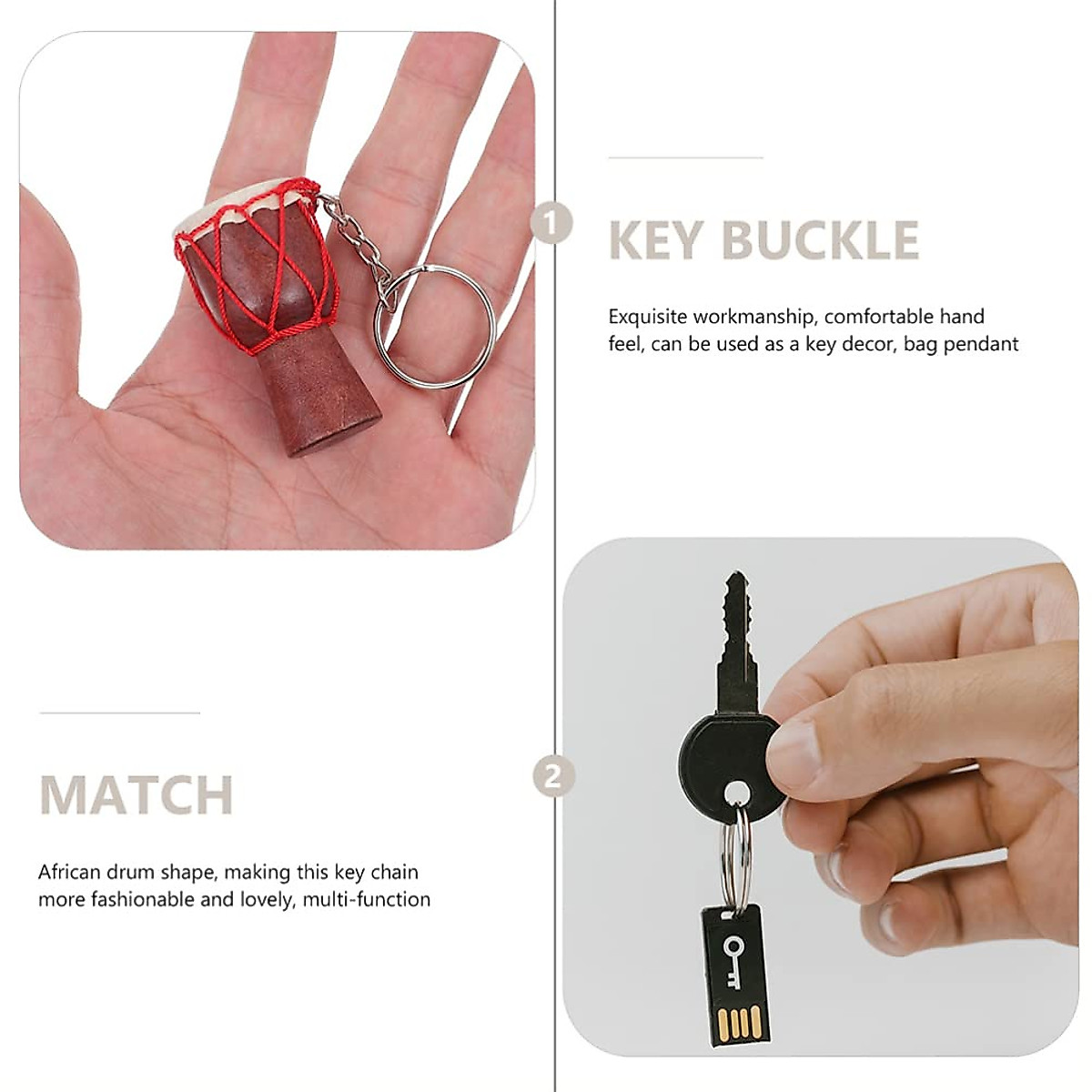 1 Set Djembe Pendant Bag Pendant Keychain Pendants Drum Keychain Neck Hanging Decor Car Pendant Drum Shape Necklace Drum Necklace Hanging Key Hanging Decors Drum Shape Keychain