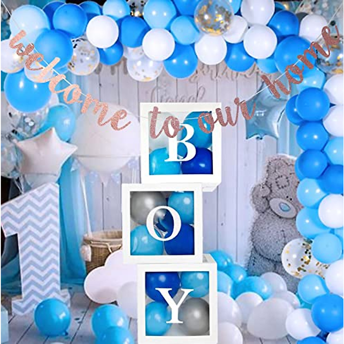 Starsgarden Glitter Rose Gold Welcome to Our Home Banner for Housewarming Patriotic Military Decoration Family Party Supplies Cursive Bunting Photo Booth Props Sign