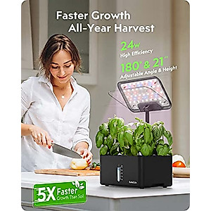 Hydroponics Growing System Indoor Garden: Herb Garden Kit Indoor with LED Grow Light Quiet Smart Water Pump Automatic Timer Healthy Fresh Herbs Vegetables - Hydroponic Planter for Home Kitchen Office…
