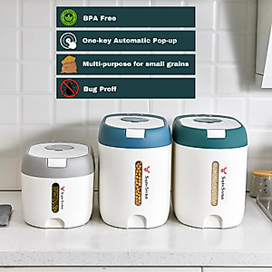 Kitchen Airtight Food Storage Container with Lid for Rice, Cereal, Flour, Sugar, Grains and Dog Food Storage - 11 lbs, Gree