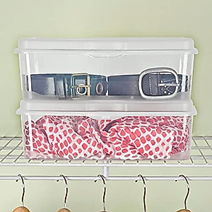 Sterilite Clear FlipTop Plastic Stacking Storage Container Tote with Latching Lid for Home Organization in Closets, Playroom, or Craft Rooms, 30 Pack