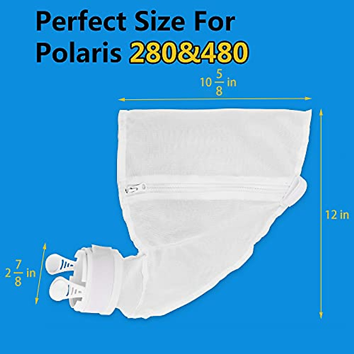 Lydia's Deal Pool Cleaner All Purpose Bag K16 K13 Replacement Fits for Polaris 280, 480 Pool Cleaner with Zippered (2 Pack)