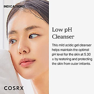 COSRX Low pH Good Morning Gel Cleanser, 5.07 fl.oz / 150ml, Daily Mild Face Cleanser for Sensitive Skin with BHA and Tea-Tree Oil, PH Balancing, Anti Breakouts, No Parabens, No Sulfates, Korean Skincare