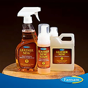 Farnam Leather New Easy-Polishing Glycerine Saddle Soap and Leather Saddle Cleaner, Protects and Preserves Leather, Cleans, Conditions and Polishes, 64 Oz.
