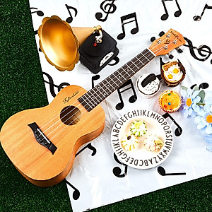 108 x 54 Inch Musical Notes Tablecover Musical Notes Plastic Tablecloth Disposable Table Cover Musical Notes Theme Birthday Party Decoration for Music Party Decoration Supplies (2 Pieces)