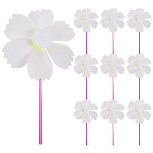 Wakauto 10pcs DIY Pinwheels Craft for Handmade White Blank Paper Pinwheels Making Craft Painting Party Favors for Home Crafting,Craft Group Activities