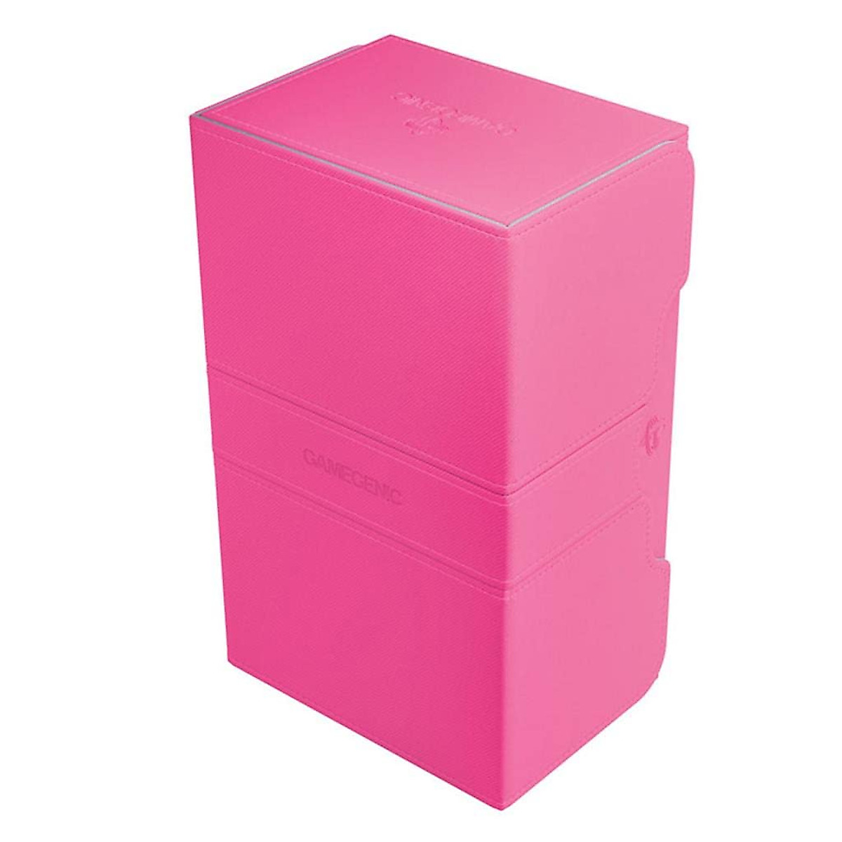 Gamegenic Galápagos Jogos Stronghold 200+ Convertible Deck Box | Double-Sleeved Card Storage | Card Game Protector | Nexofyber Surface | Holds up to 200 Cards | Pink Color | Made