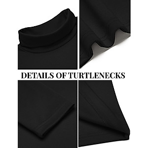 COOFANDY Men's Slim Fit Basic Turtleneck T Shirts Casual Knitted Pullover Sweaters Black